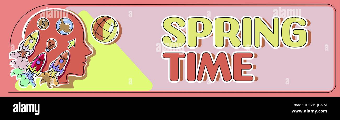 Sign displaying Spring Time, Concept meaning temperate season of the ...
