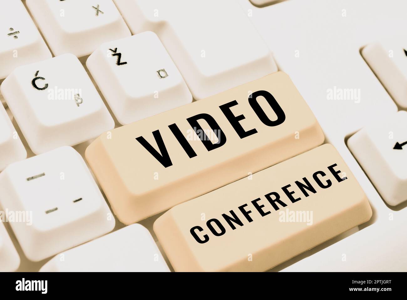 Text sign showing Video Conference, Word Written on showing in remote ...