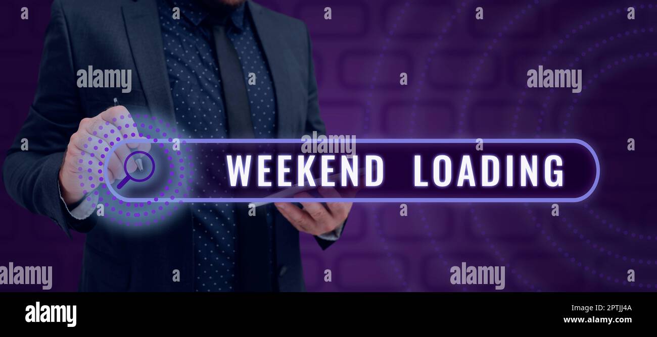Text caption presenting Weekend Loading, Business overview Starting ... Text caption presenting Weekend Loading, Business overview Starting ...