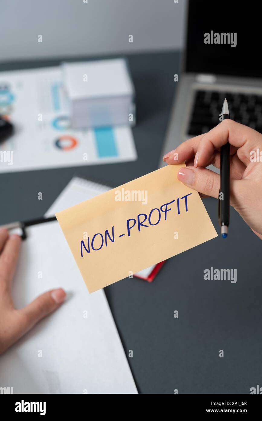 Conceptual display Non Profit, Business concept providing products or ...