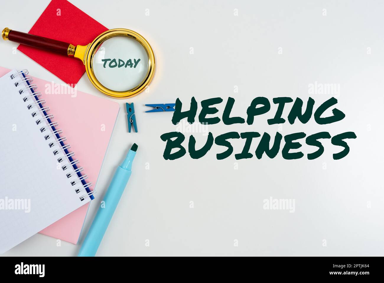 Hand writing sign Helping Business, Business overview improving some ...