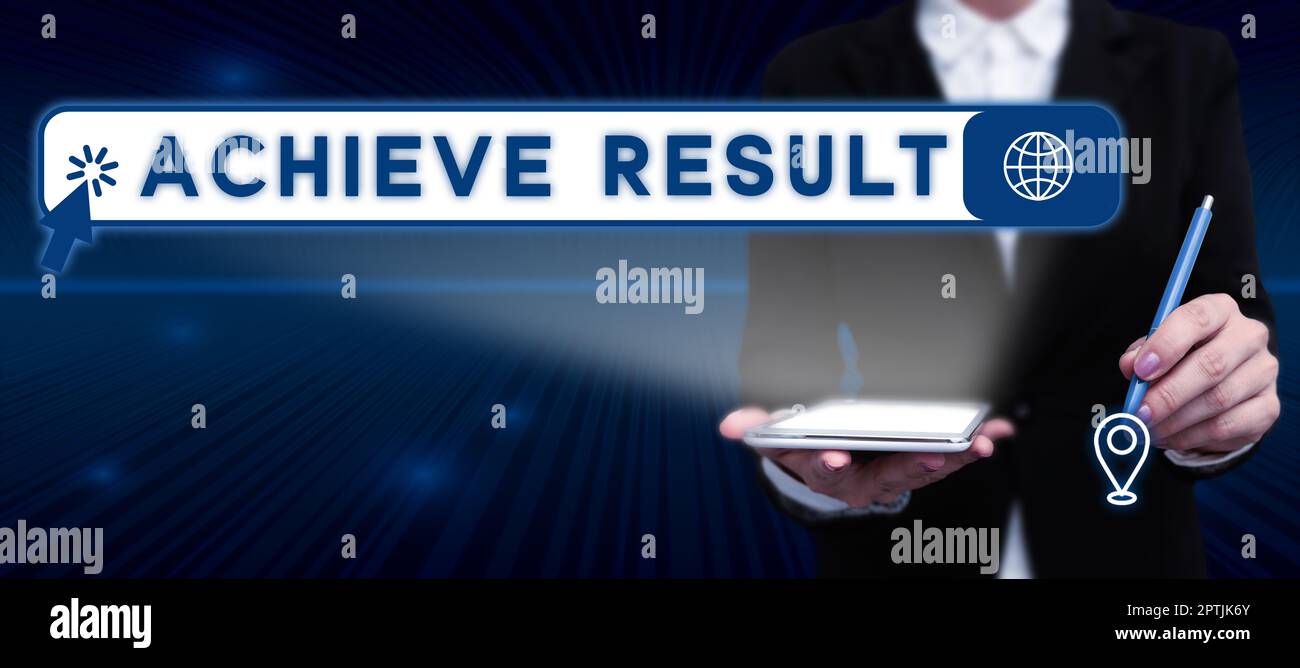 Handwriting text Achieve Result, Business concept Accomplishment Attain ...