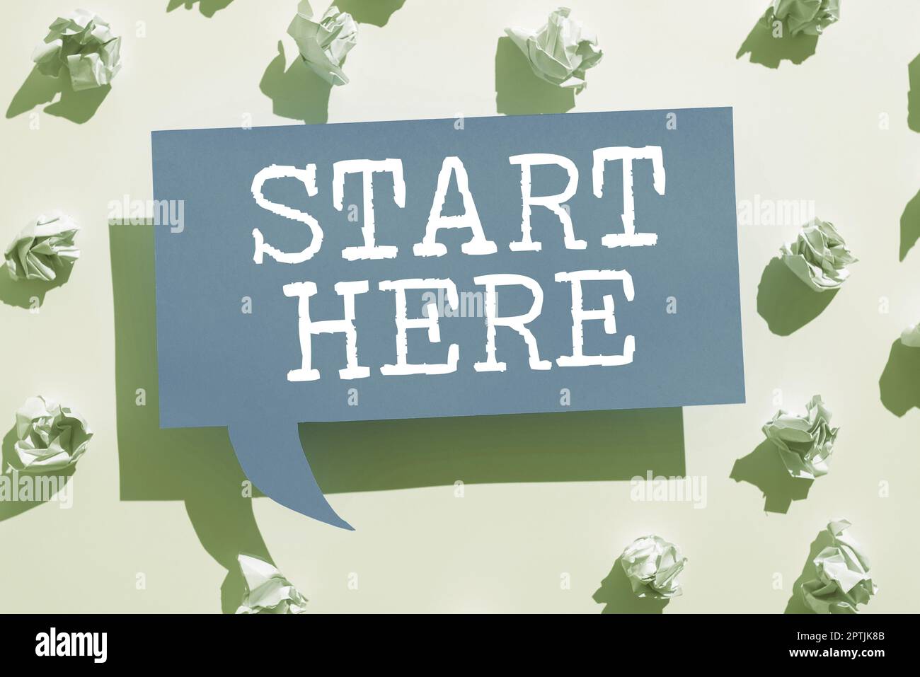 Conceptual caption Start Here, Concept meaning telling someone this is ...