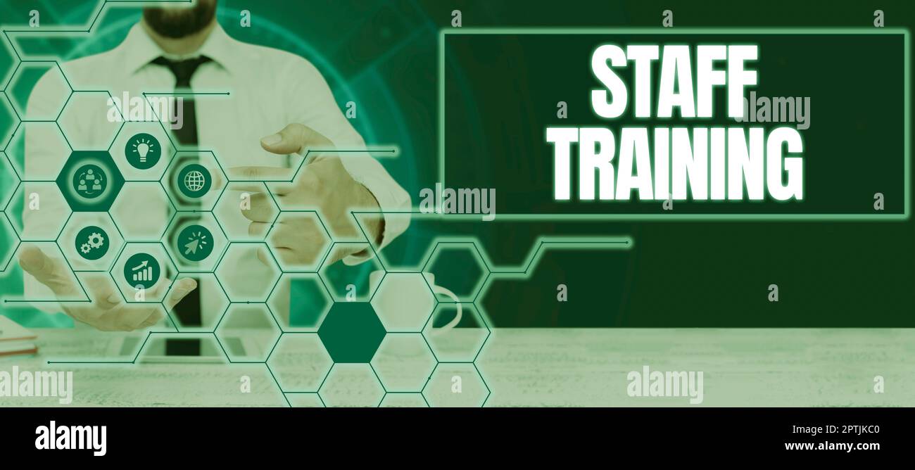Text caption presenting Staff Training, Concept meaning program that ...