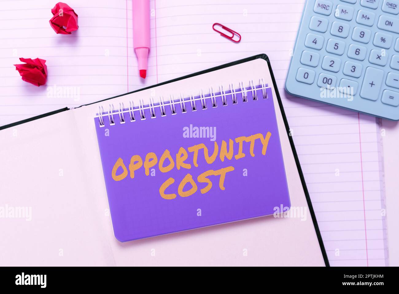 Conceptual display Opportunity Cost, Business concept the price of the ...