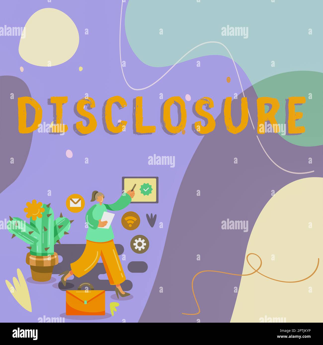 Text caption presenting Disclosure, Conceptual photo The action of ...