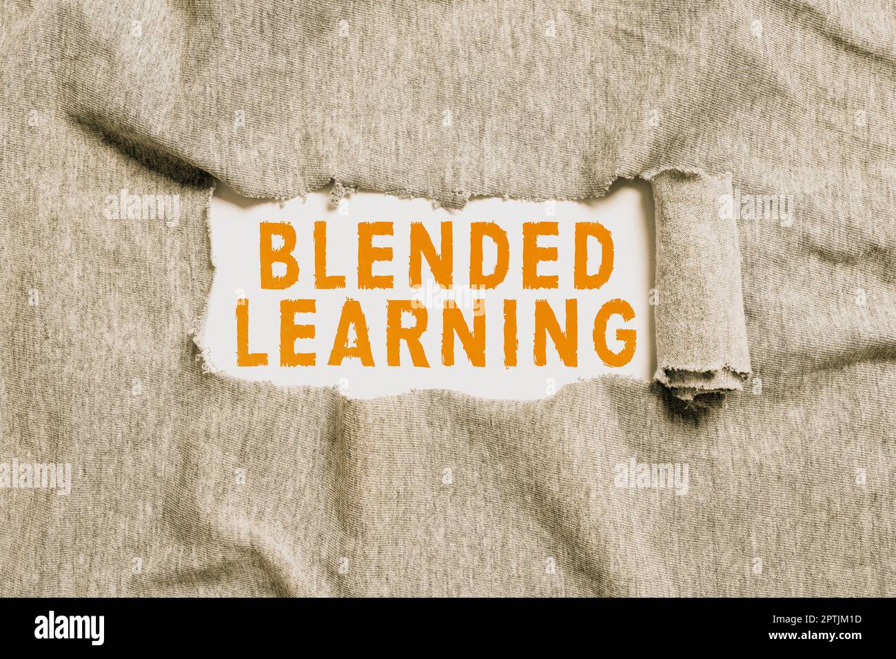 Inspiration showing sign Blended Learning, Business approach combines ...