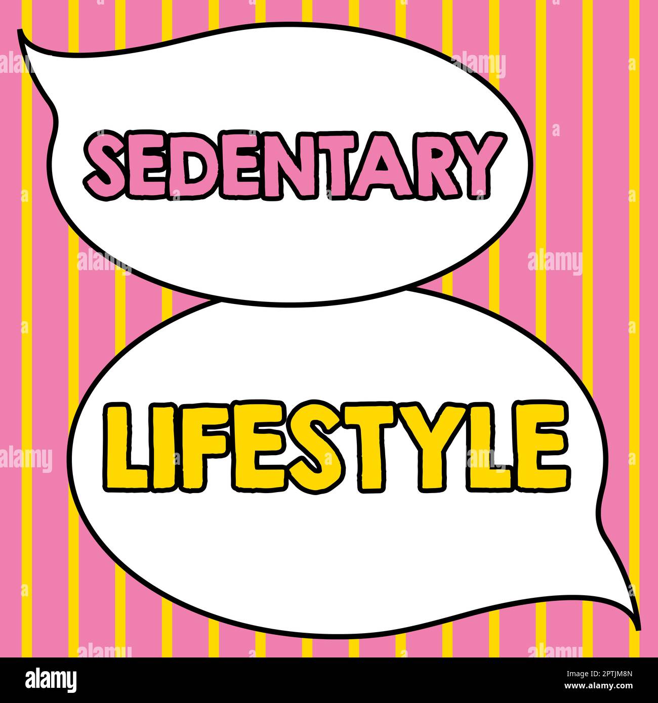 Text showing inspiration Sedentary Lifestyle, Concept meaning ways and ...