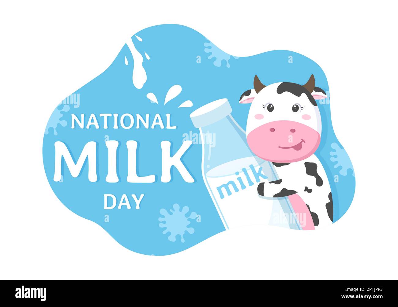 Happy Milk Day Celebration with Splash Drop in Smooth Wave of White ...