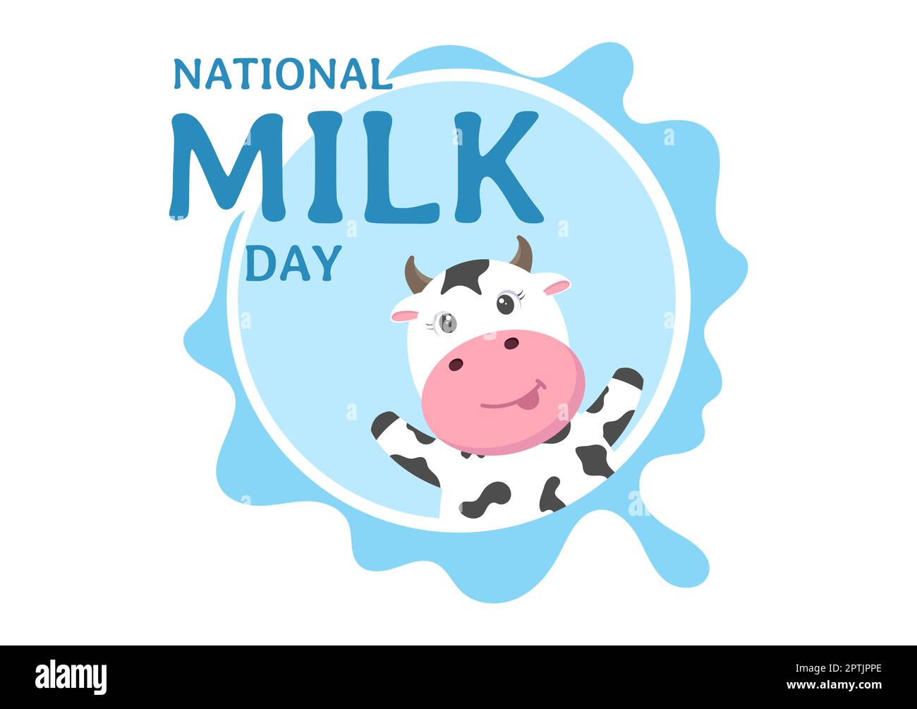 Happy Milk Day Celebration with Splash Drop in Smooth Wave of White ...