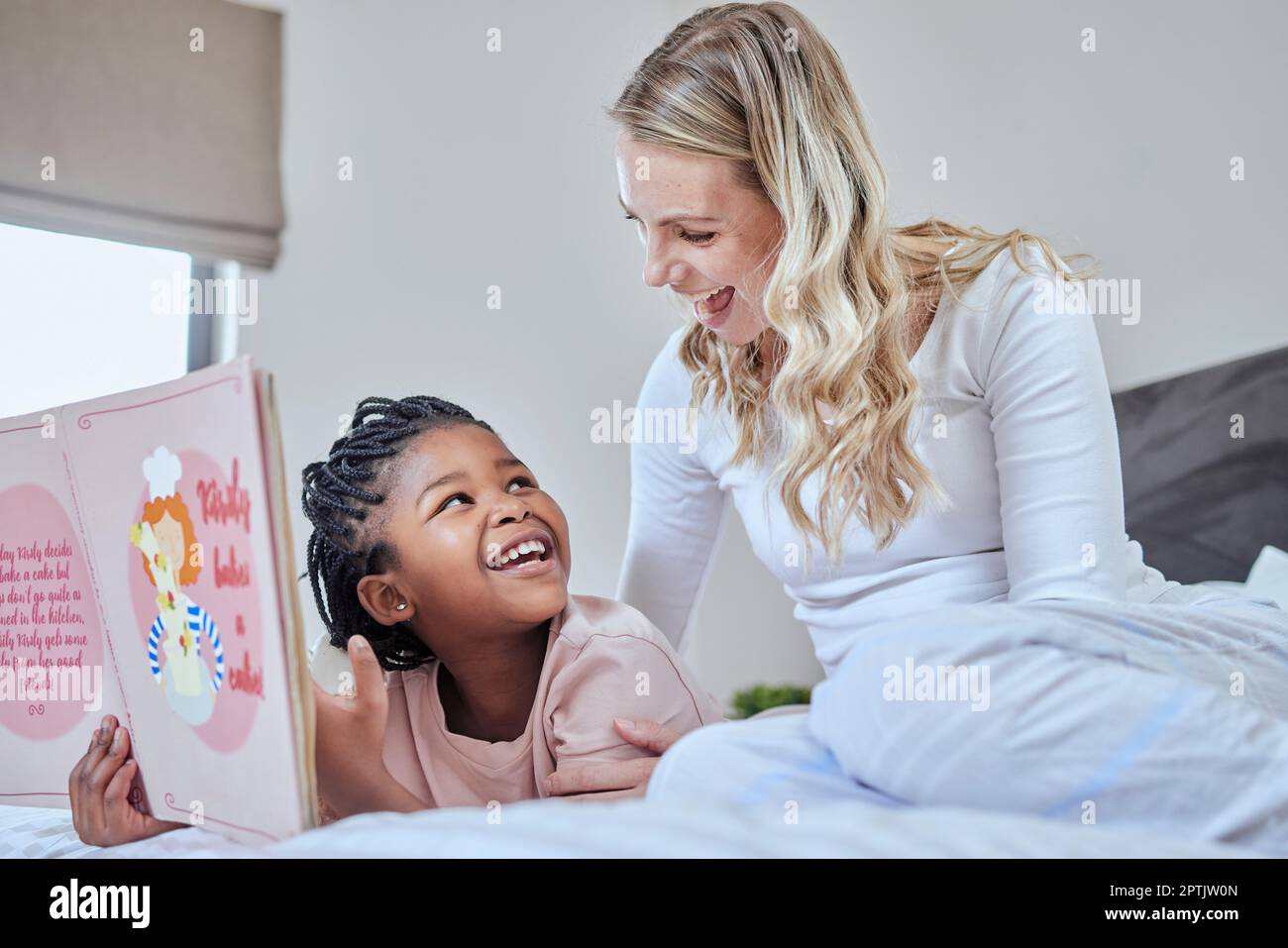 Mother, child and bonding with books to read, learn and development ...