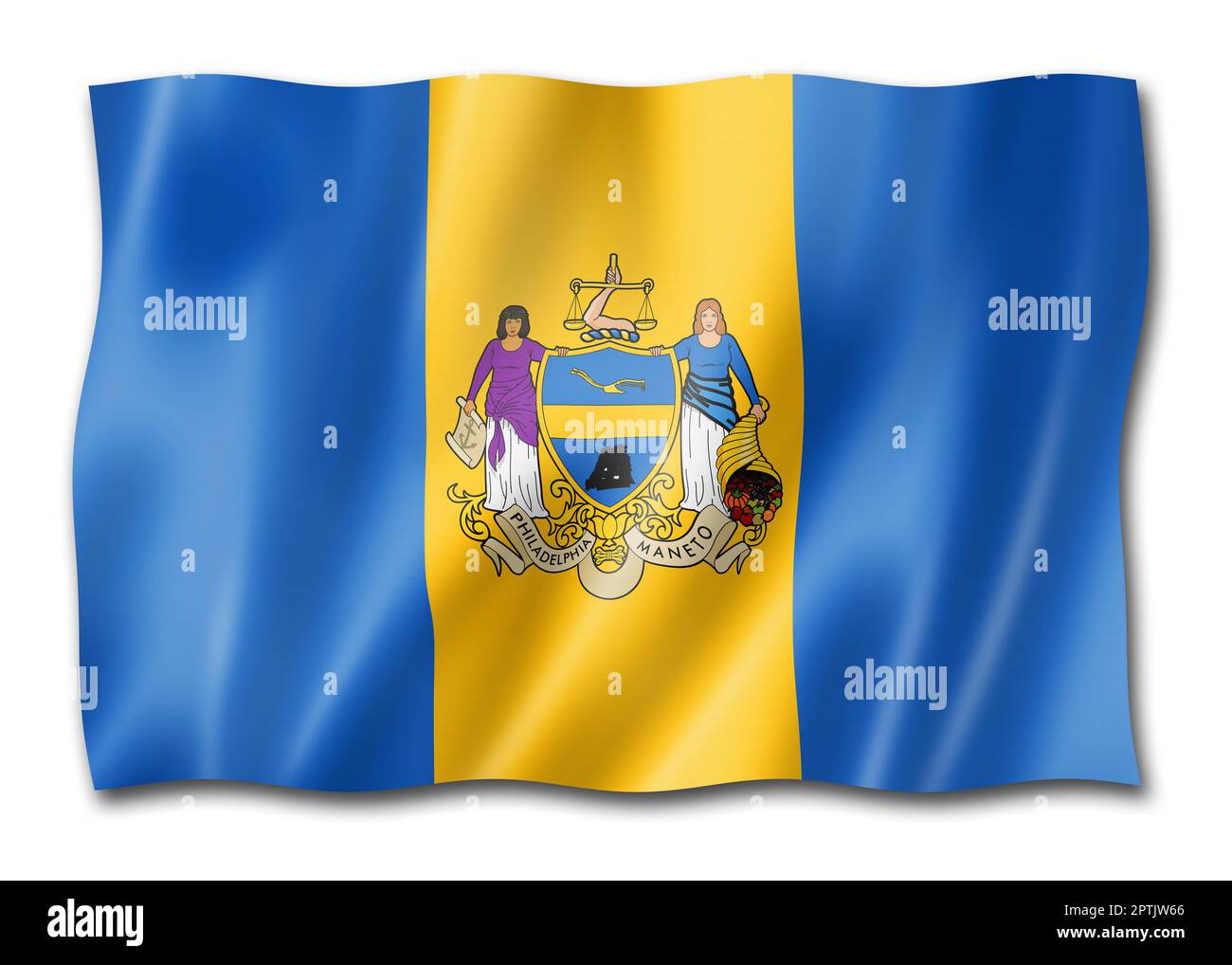 Philadelphia city flag, Pennsylvania. United states waving banner ...