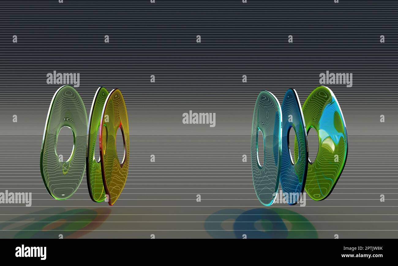 3d glass rings hi-res stock photography and images - Alamy