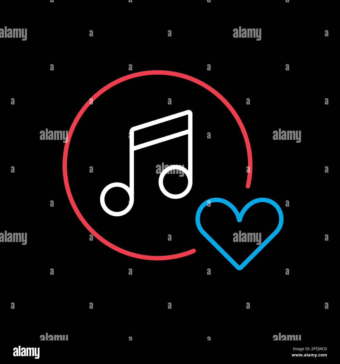 Musical note icon and favorite, like symbol Stock Vector Image & Art ...