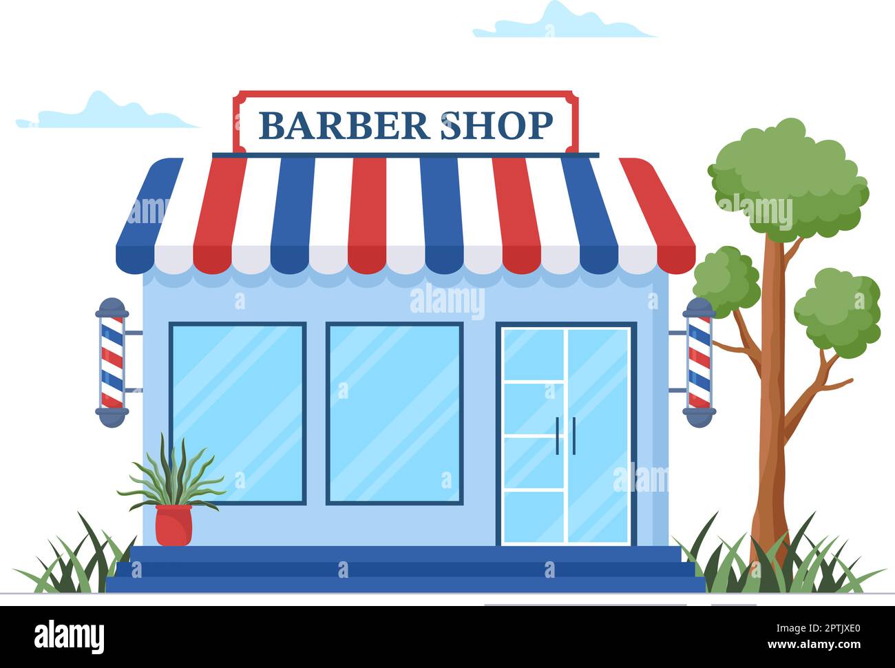 Barber Shop for Male or Female Clients Haircut with Mirrors, Desk and ...