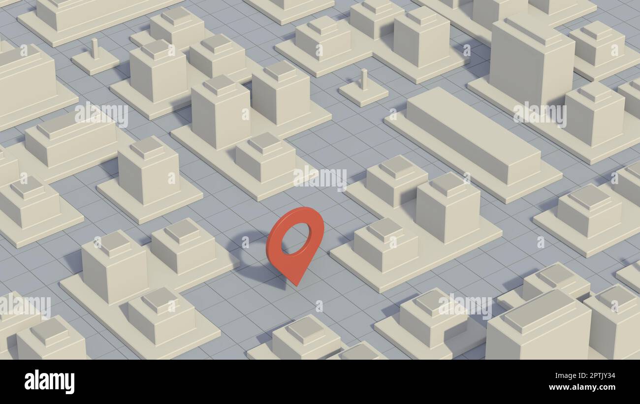 city map with buildings, location pin, concept of gps navigation app ...