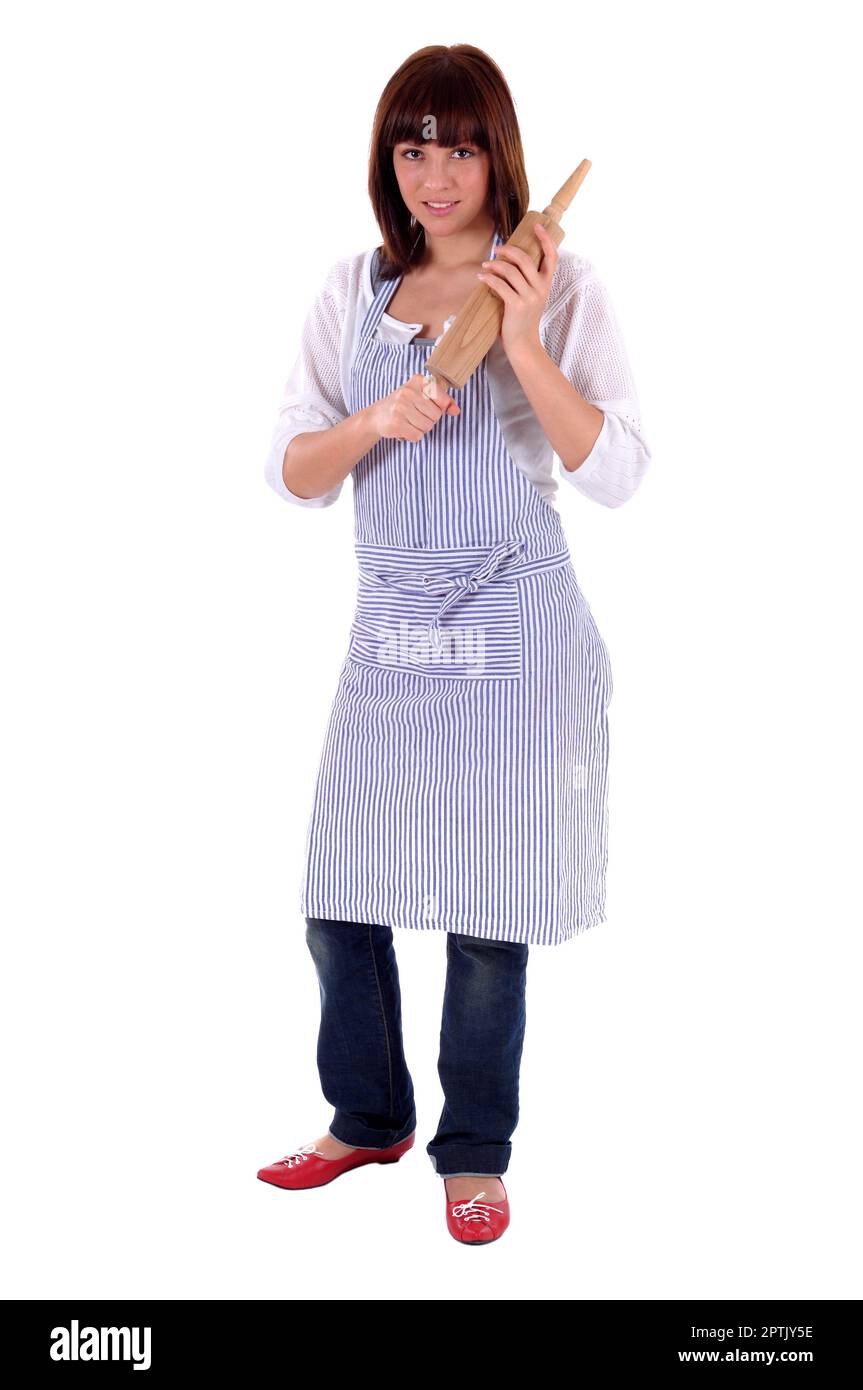 Portrait of a cook in chef clothes against white background Stock Photo ...
