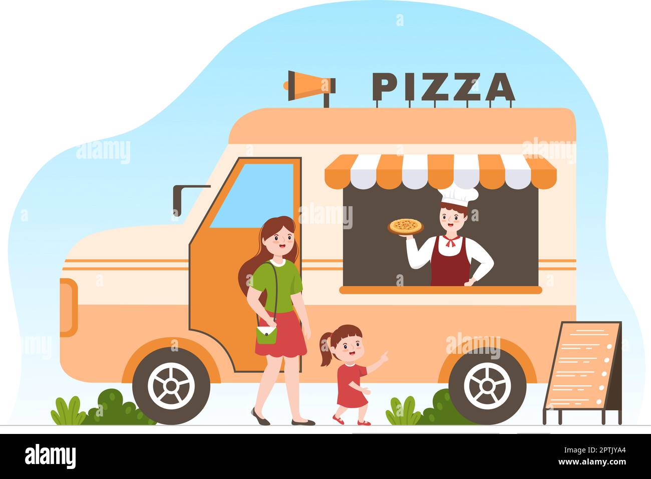 Italian Food Restaurant with Family and Kids Eating Traditional Italy ...