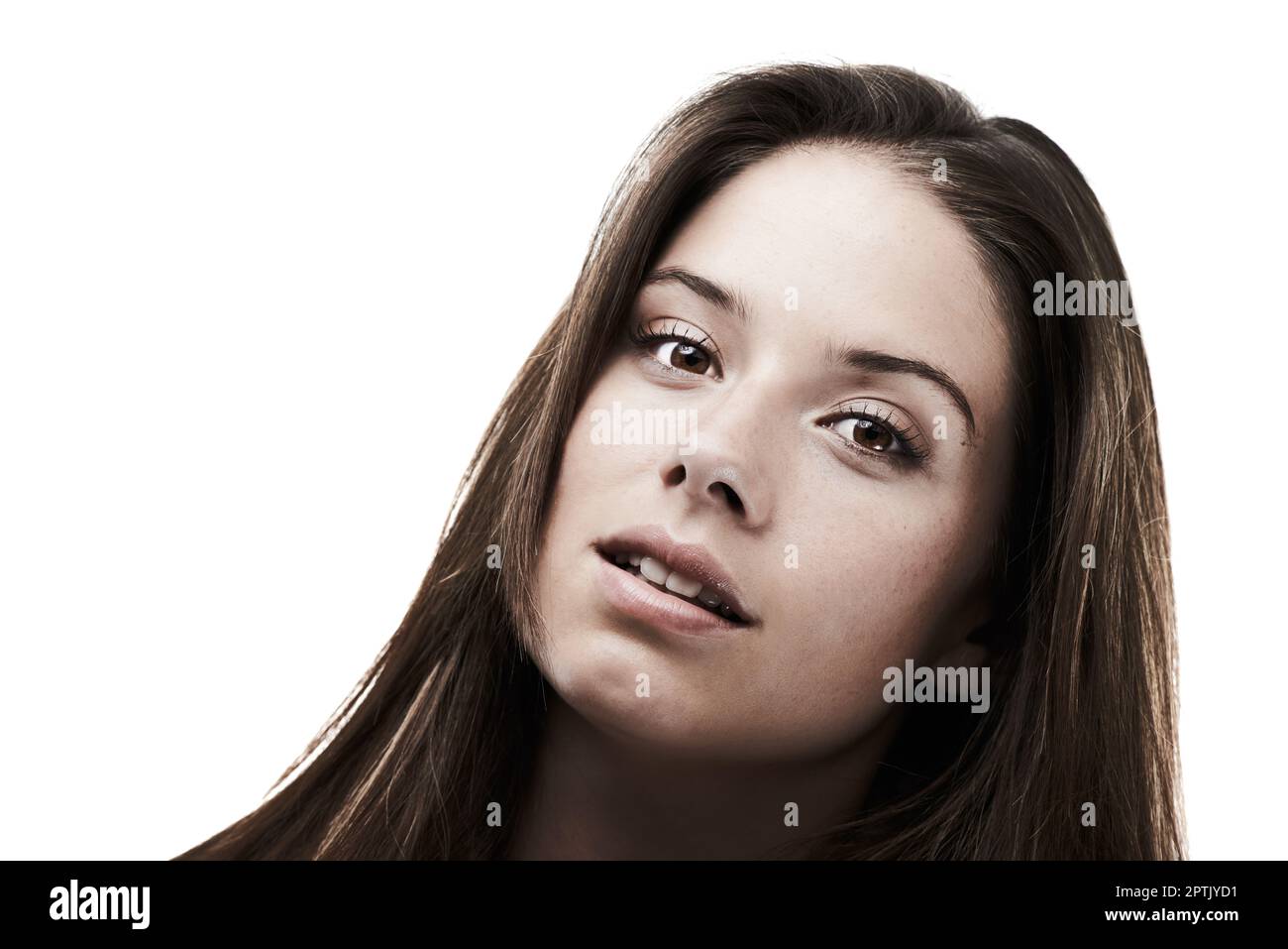 Shes got that look. Studio shot of a beautiful young woman posing ...