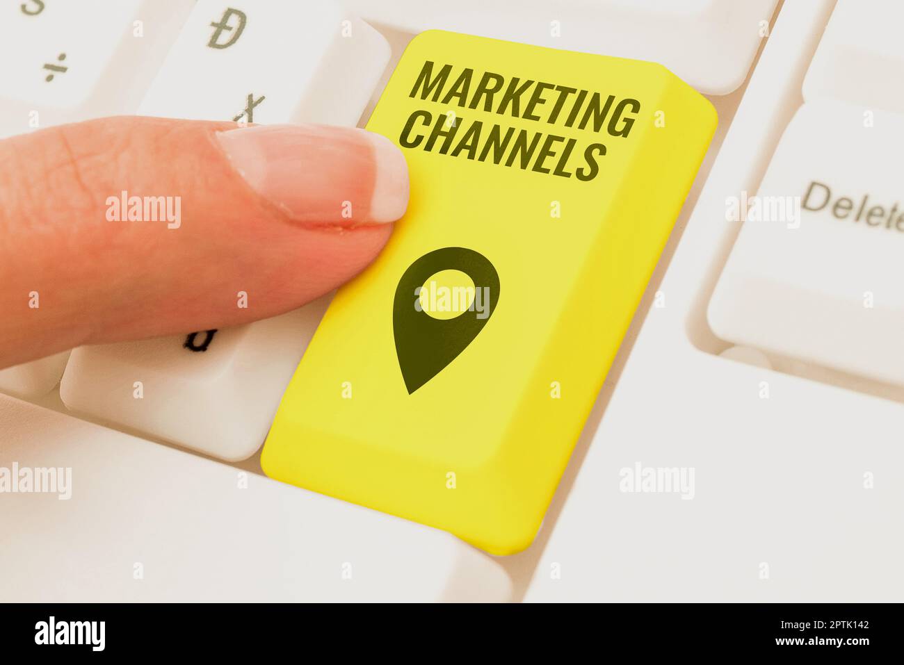 Hand writing sign Marketing Channels, Conceptual photo the necessary to ...