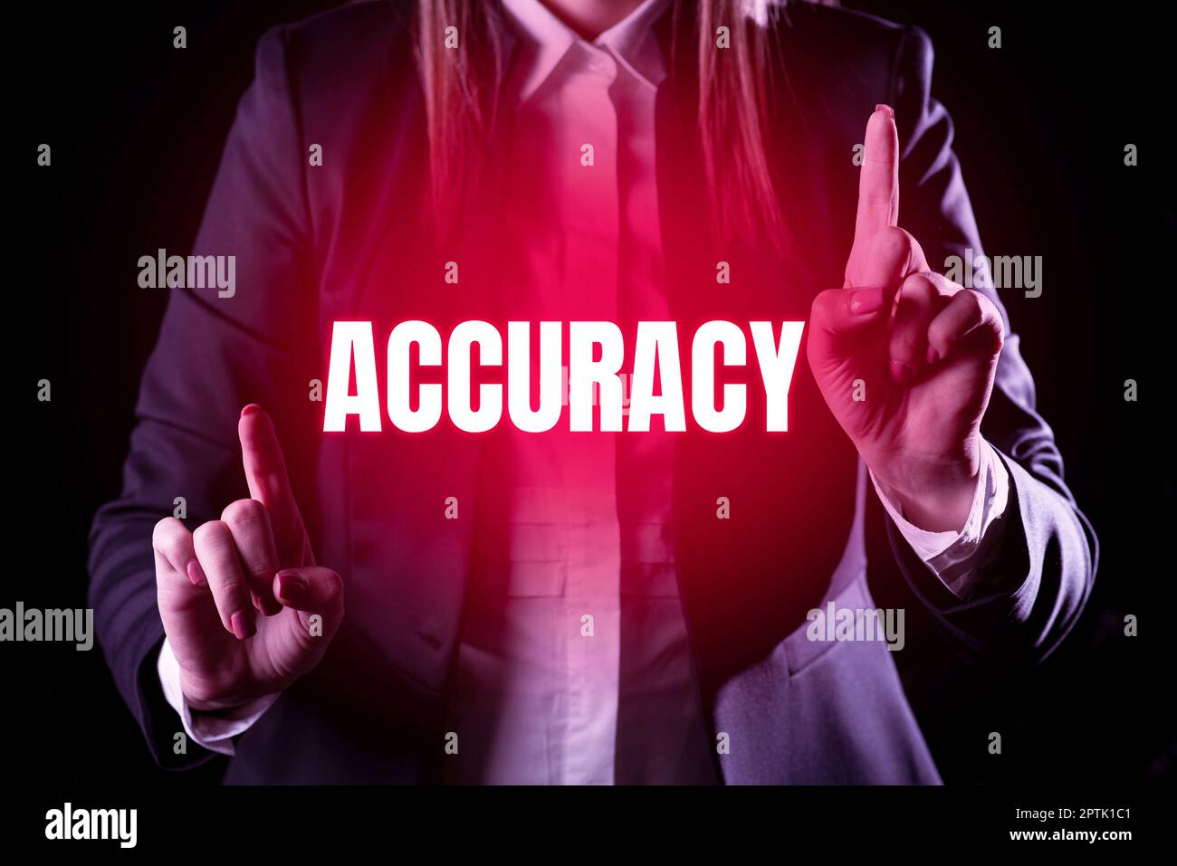 Hand writing sign Accuracy, Business showcase refer to the closeness of ...