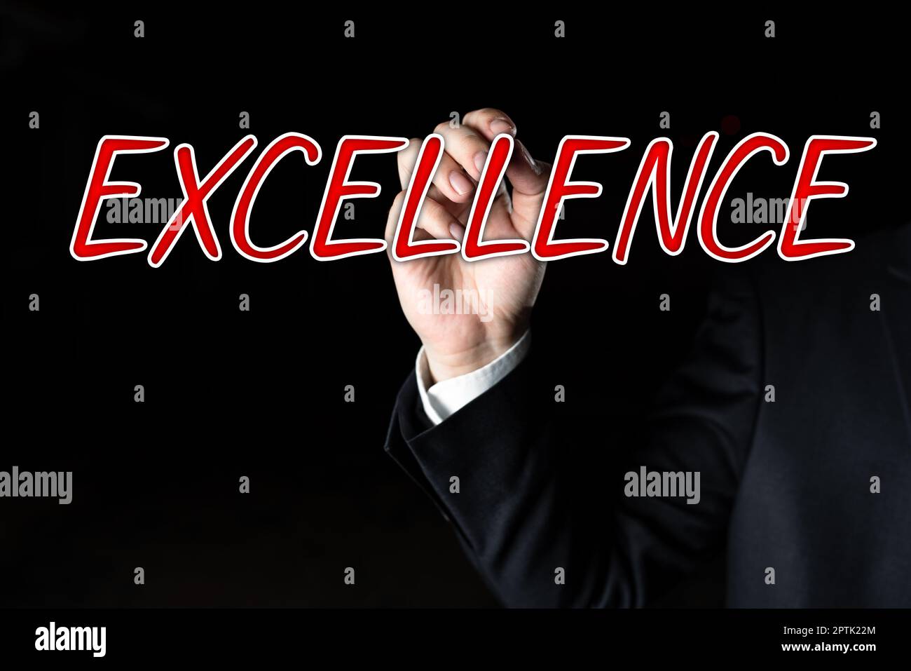 Hand writing sign Excellence, Word Written on standard of performance ...