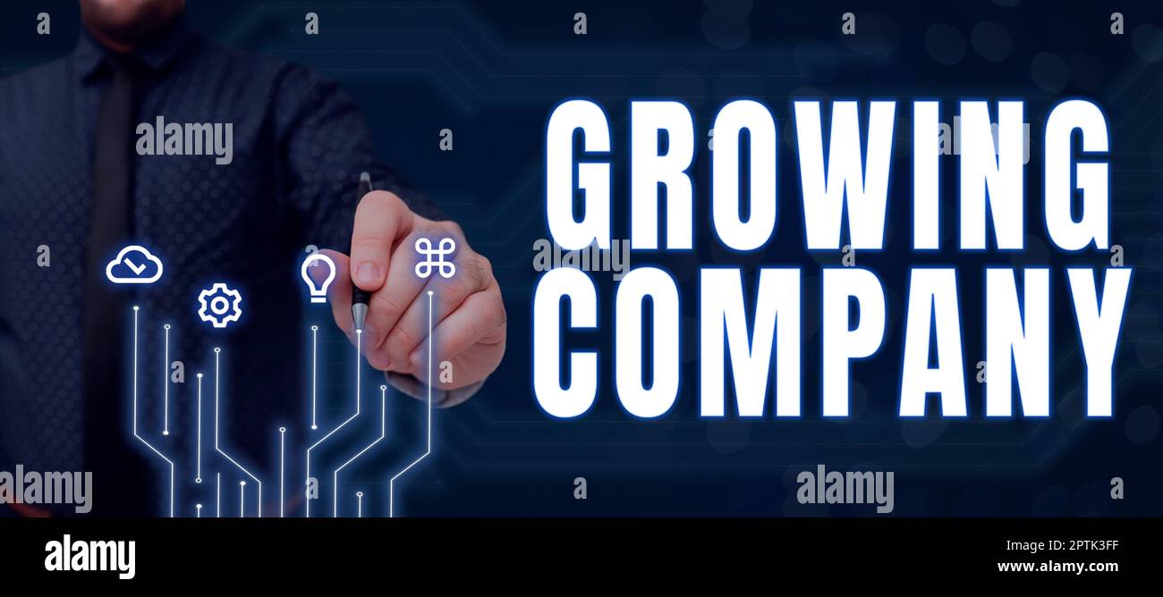 Text caption presenting Growing Company, Conceptual photo a business ...