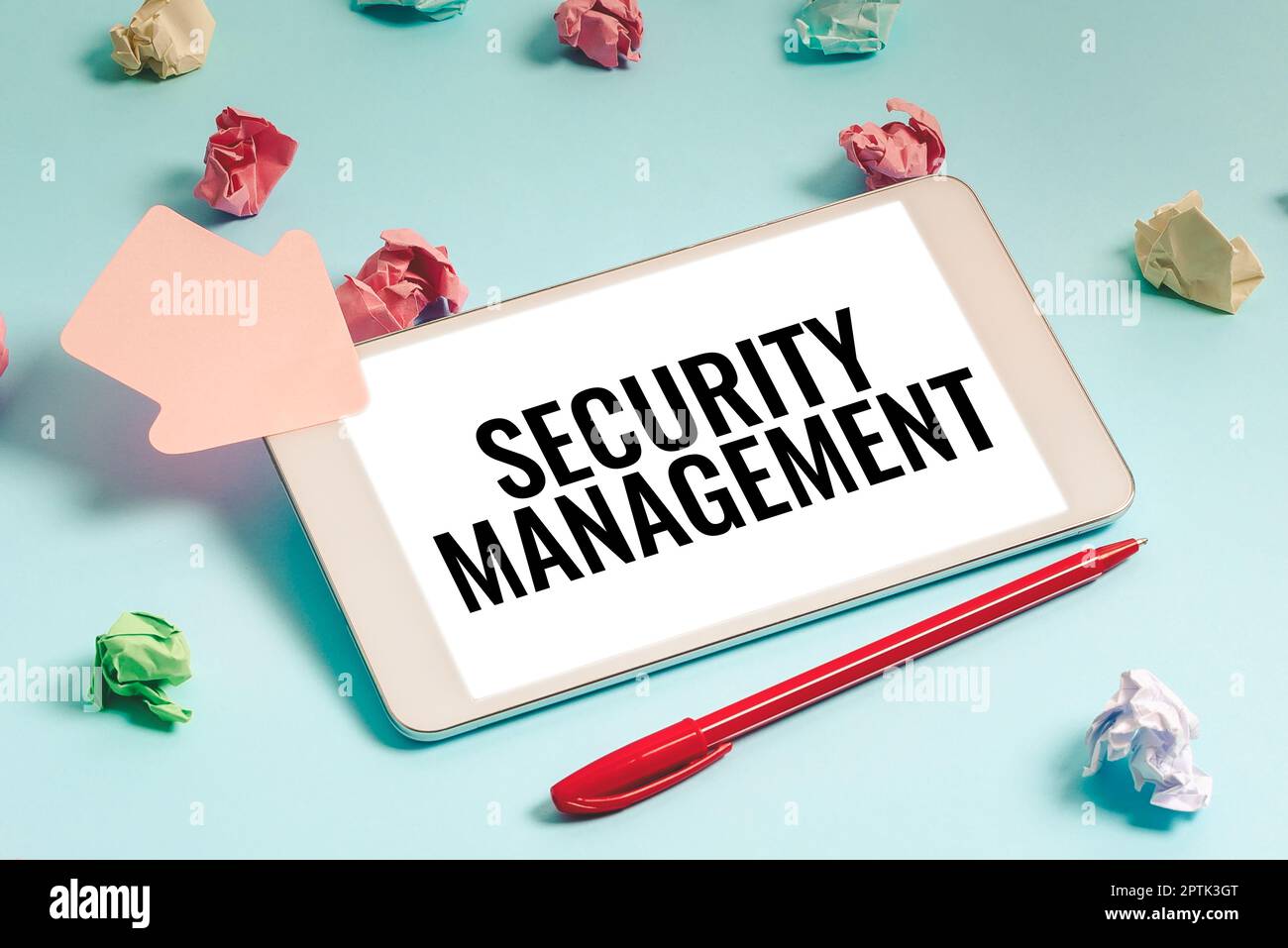 Handwriting text Security Management, Internet Concept is the ...