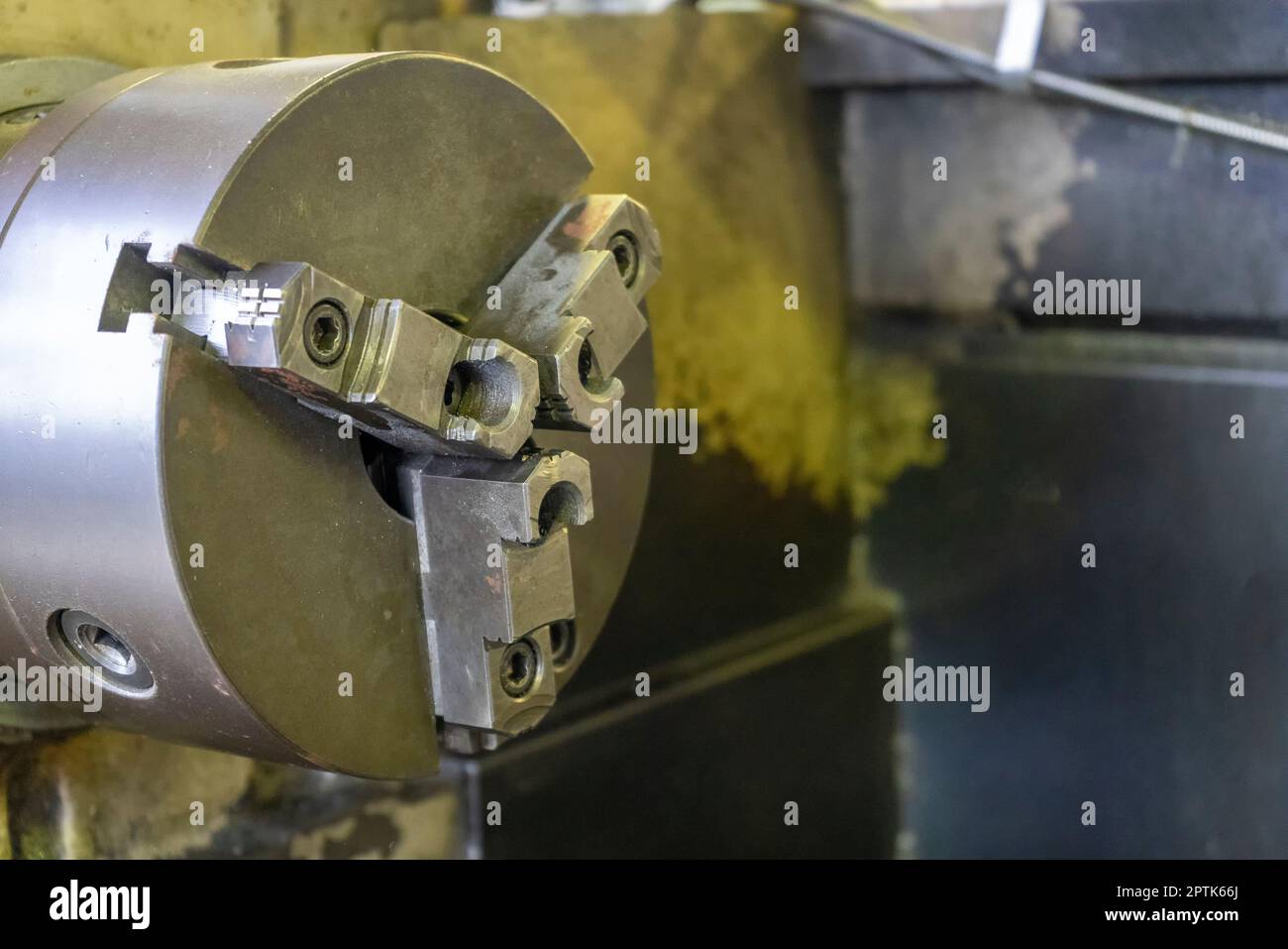 CNC turning machine spindle and lathe machining Stock Photo - Alamy