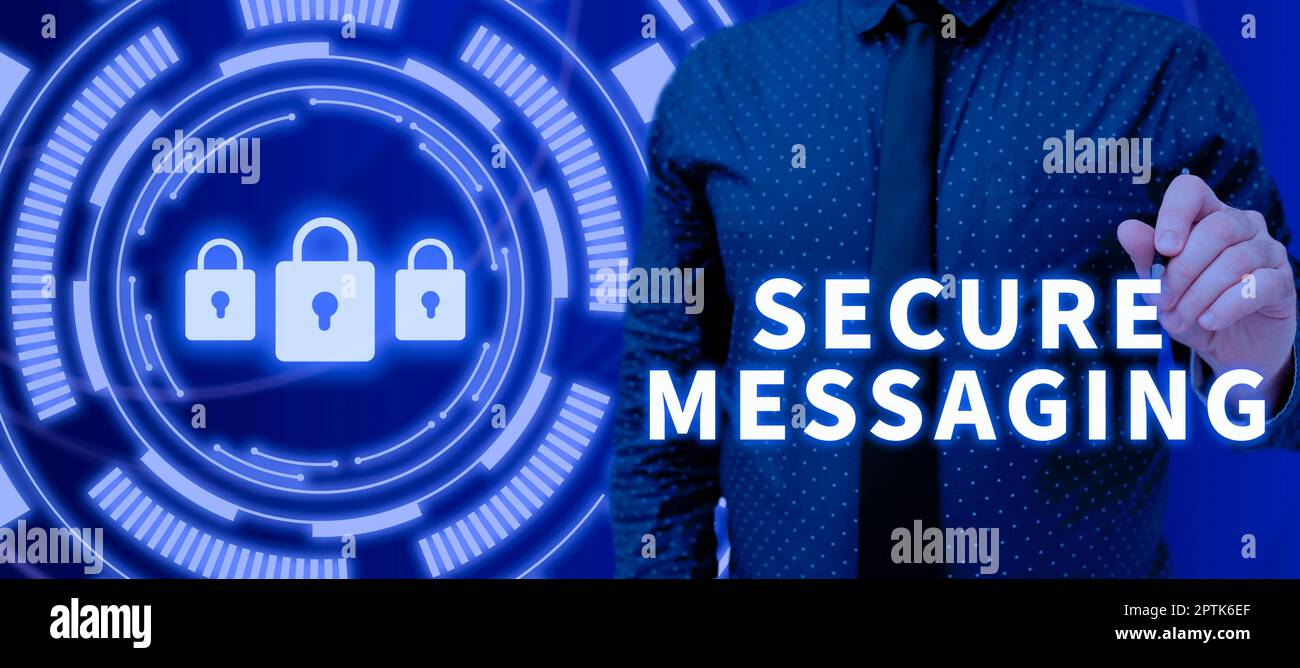 Inspiration showing sign Secure Messaging, Concept meaning protect critical data when sent ...