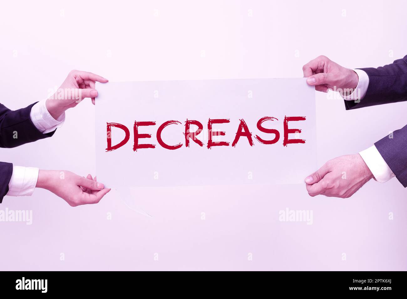 Sign displaying Decrease, Word Written on make or become smaller or ...