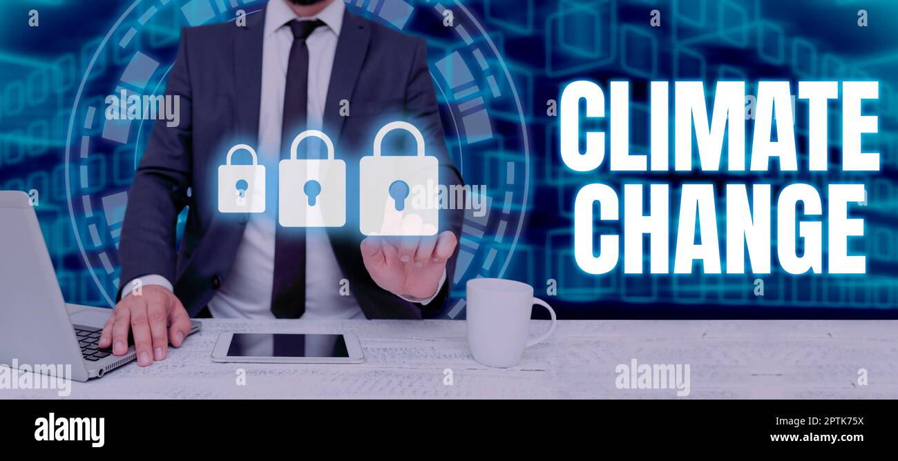 Conceptual caption Climate Change, Business concept Increase in global ...