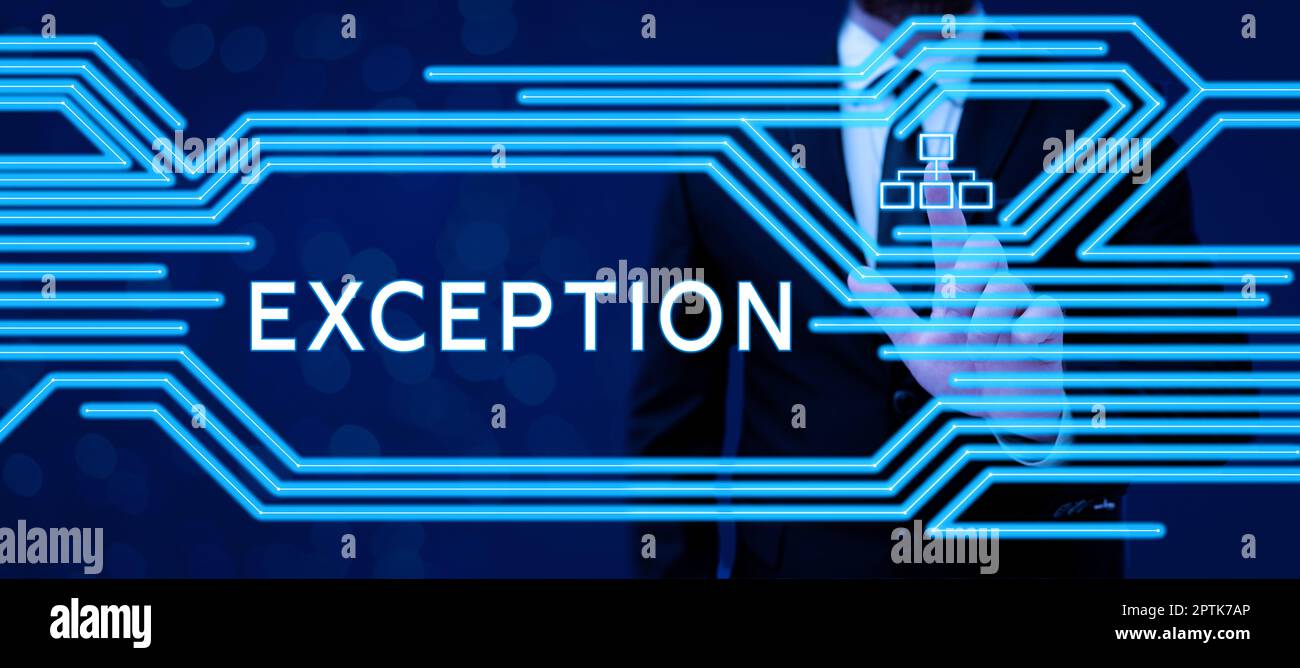 Conceptual caption Exception, Business approach person or thing that is ...