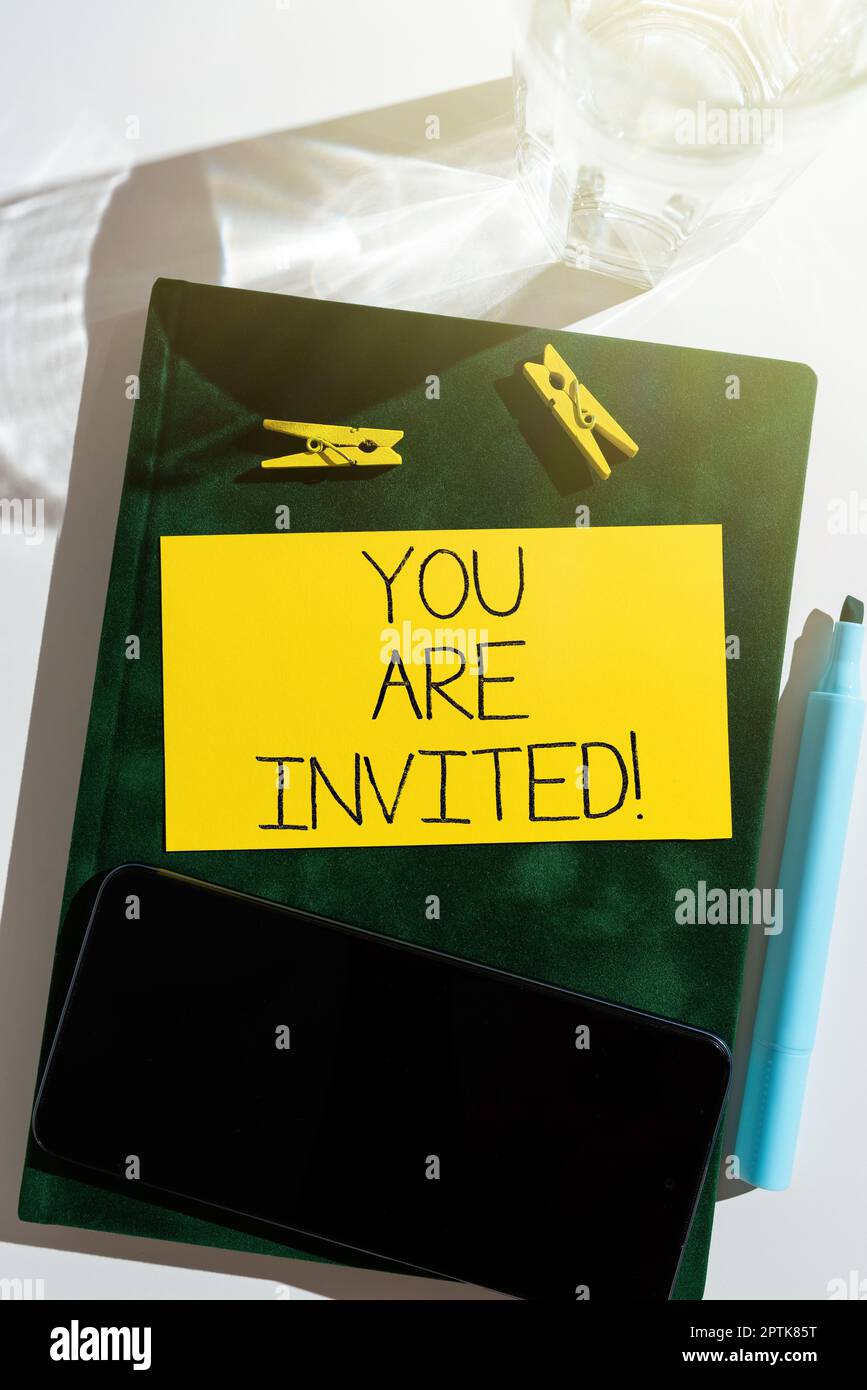 Text caption presenting You Are Invited, Business showcase Receiving ...