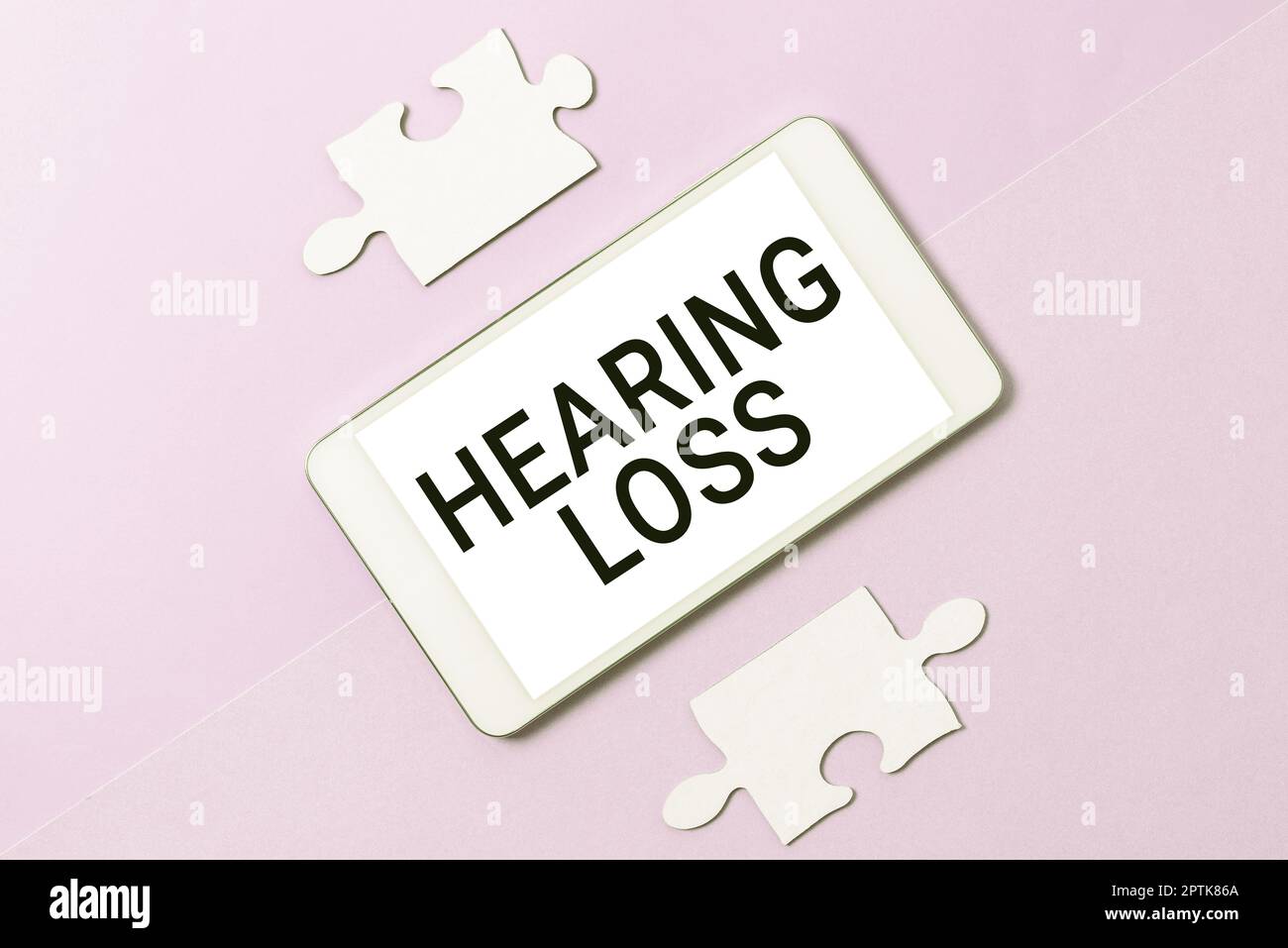 Text caption presenting Hearing Loss, Word Written on is partial or ...