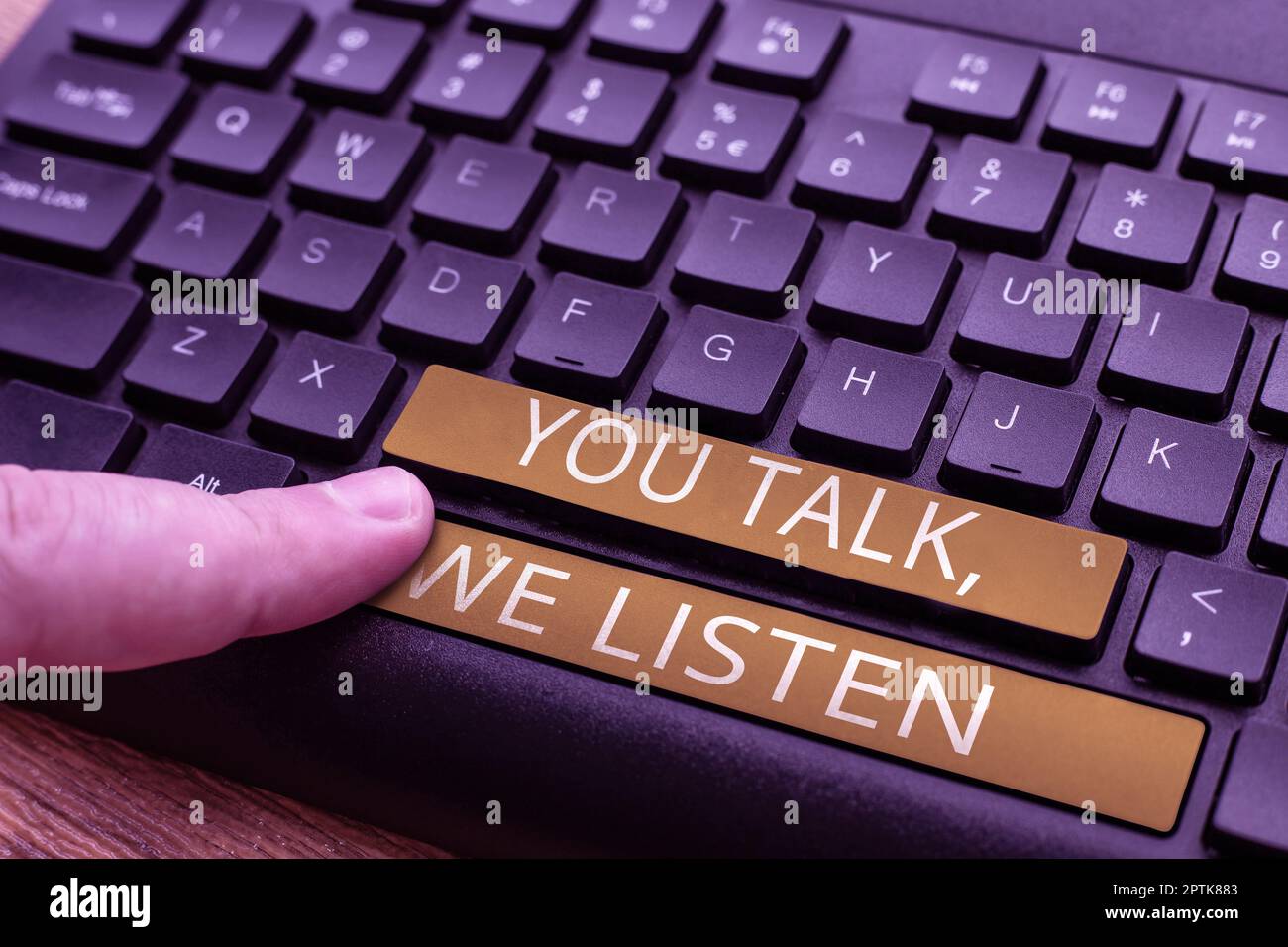 Conceptual display You Talk, We Listen, Business approach Two Way ...