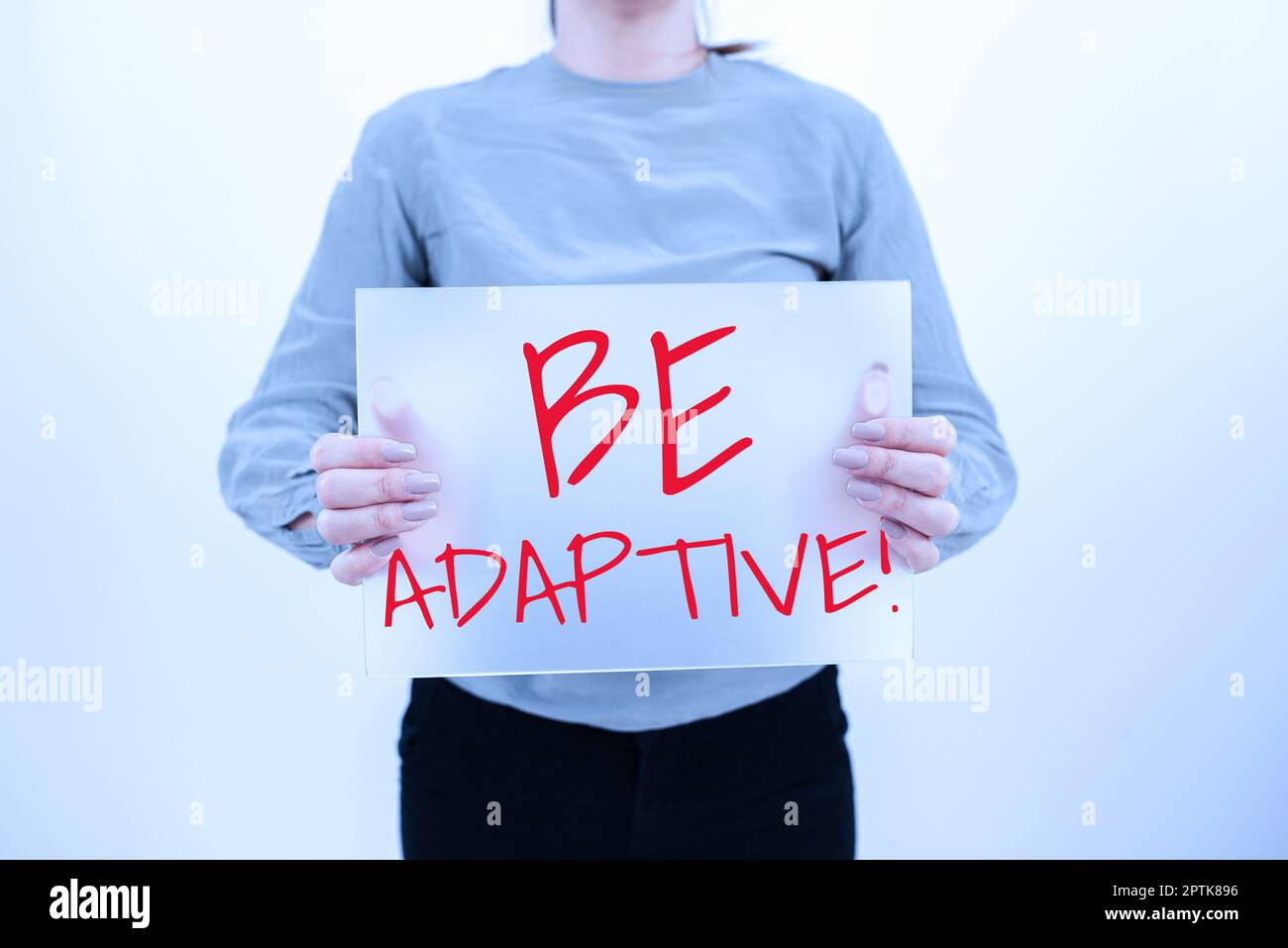 Hand writing sign Be Adaptive, Business approach make the difference ...