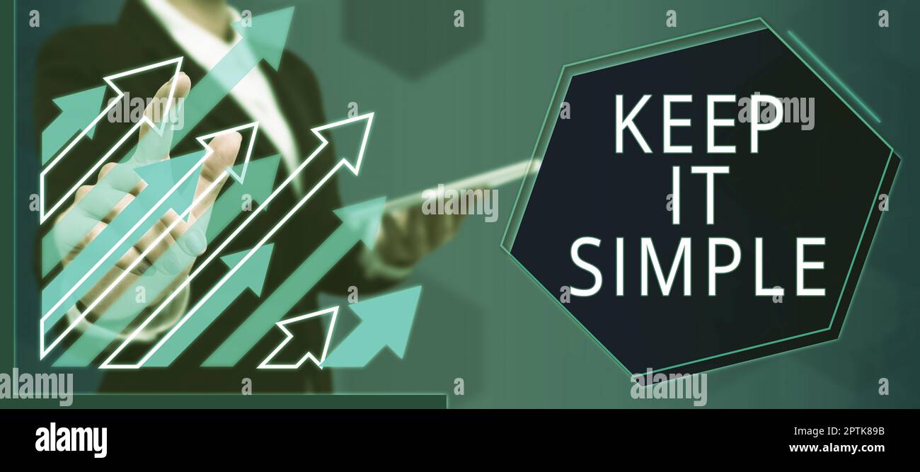 Text caption presenting Keep It Simple, Word Written on Easy to toss ...