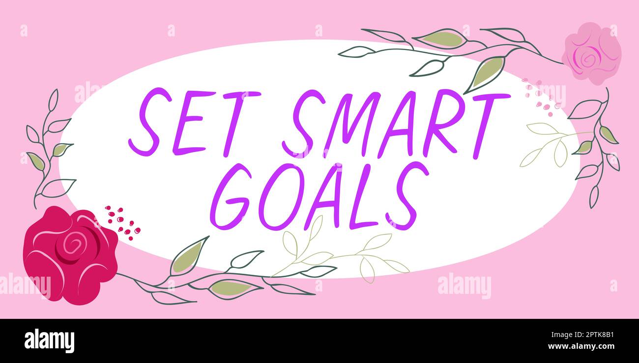 Hand writing sign Set Smart Goals, Business approach Establish ...