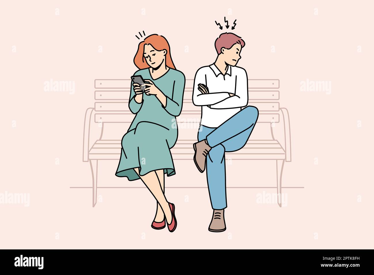 People sit on bench texting hi-res stock photography and images - Alamy