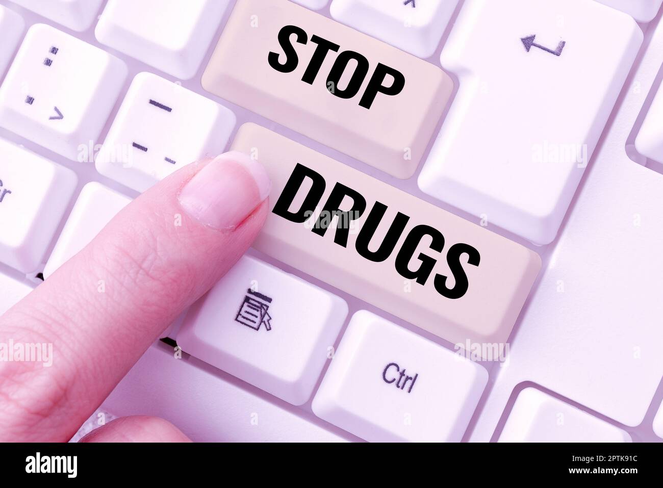 Sign displaying Stop Drugs, Business idea put an end on the dependence ...