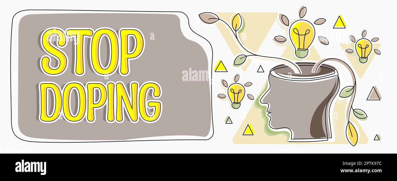 Hand writing sign Stop Doping, Business overview quit the use of banned ...