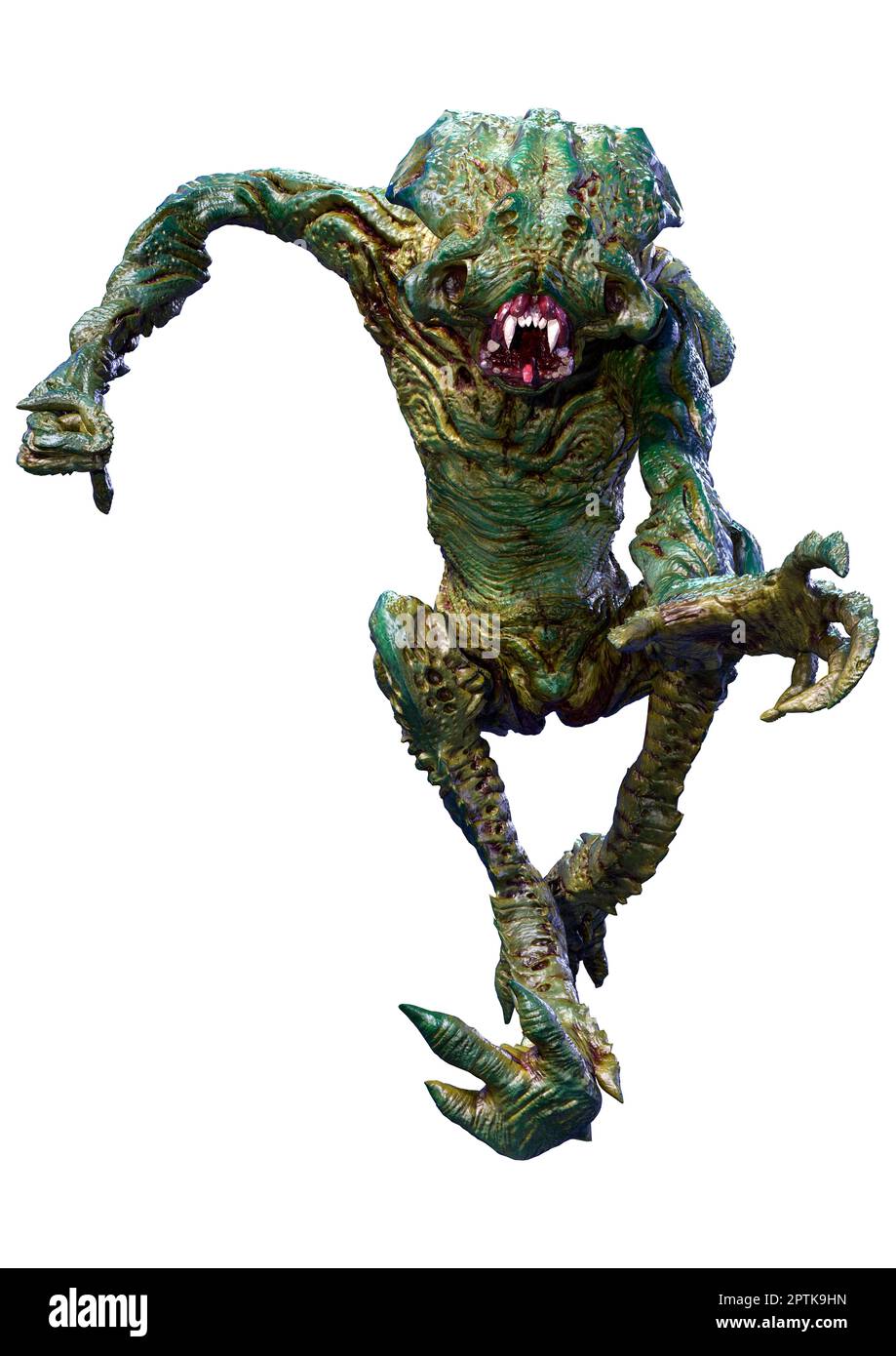 3D rendering of a green alien isolated on white background Stock Photo ...