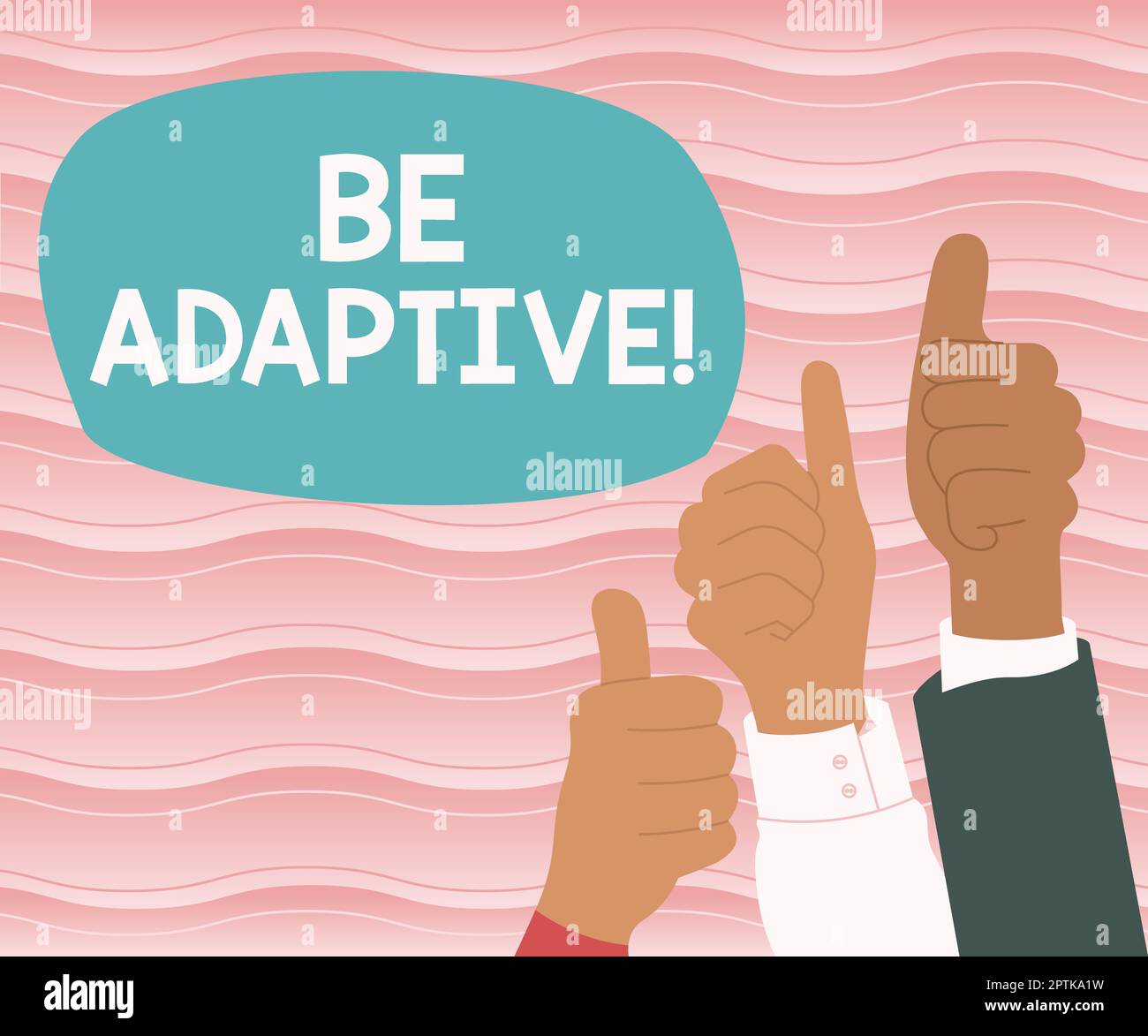Text caption presenting Be Adaptive, Word Written on make the ...