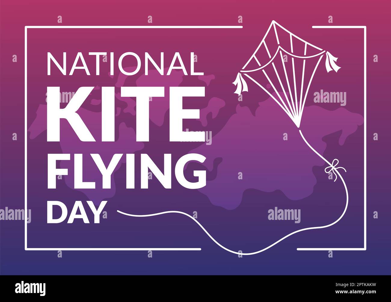 National Kite Flying Day on February 8 of Sunny Sky Background in Kids ...