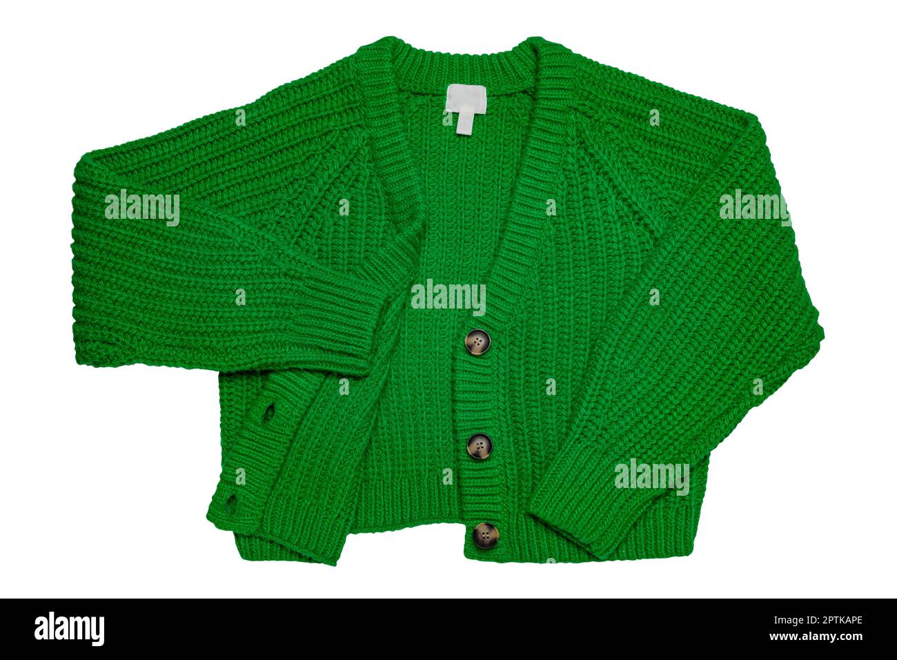 Casual elegant fluffy long-sleeved cardigan with V-neck and button ...