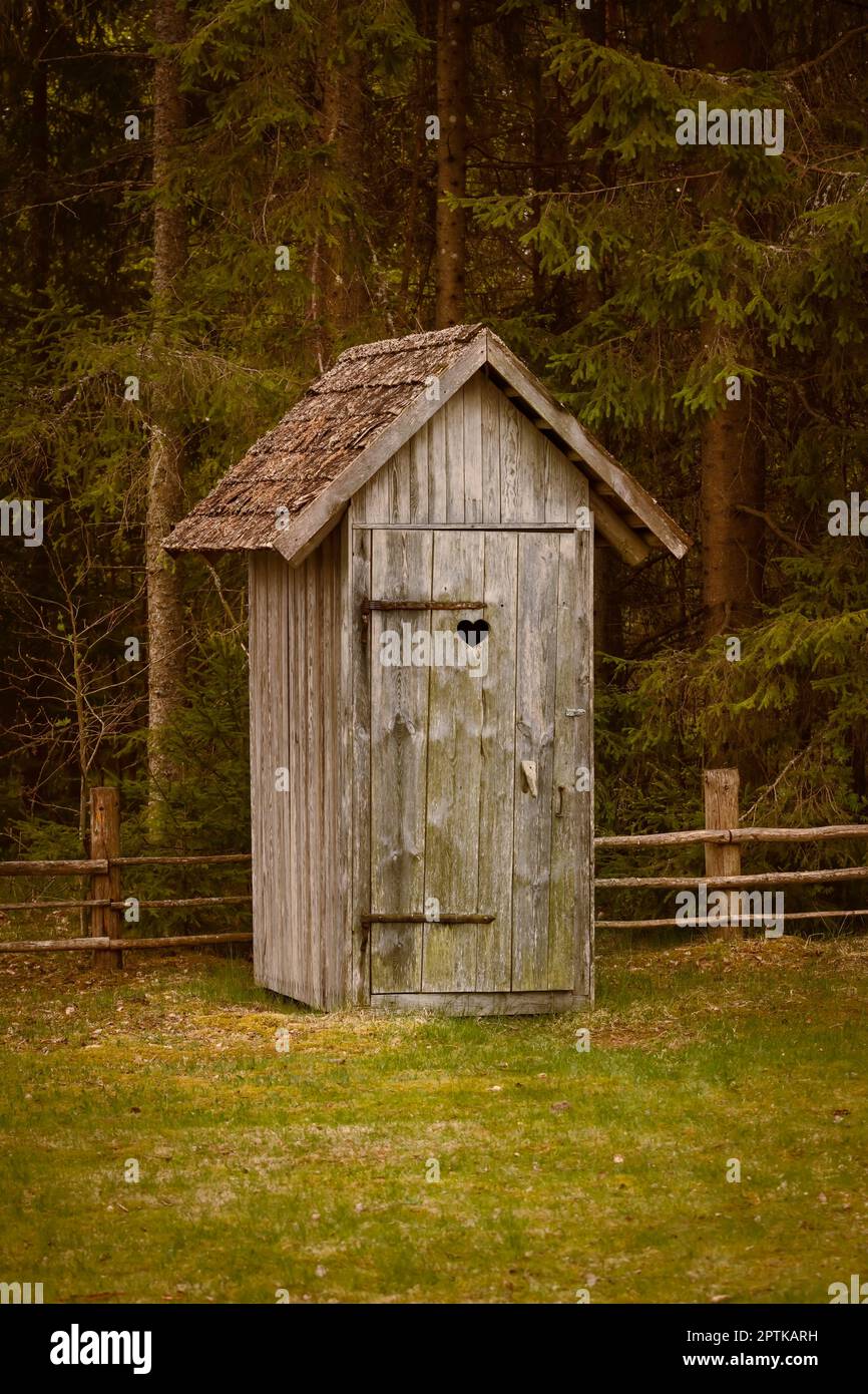 Wooden toilet near the forest Stock Photo - Alamy