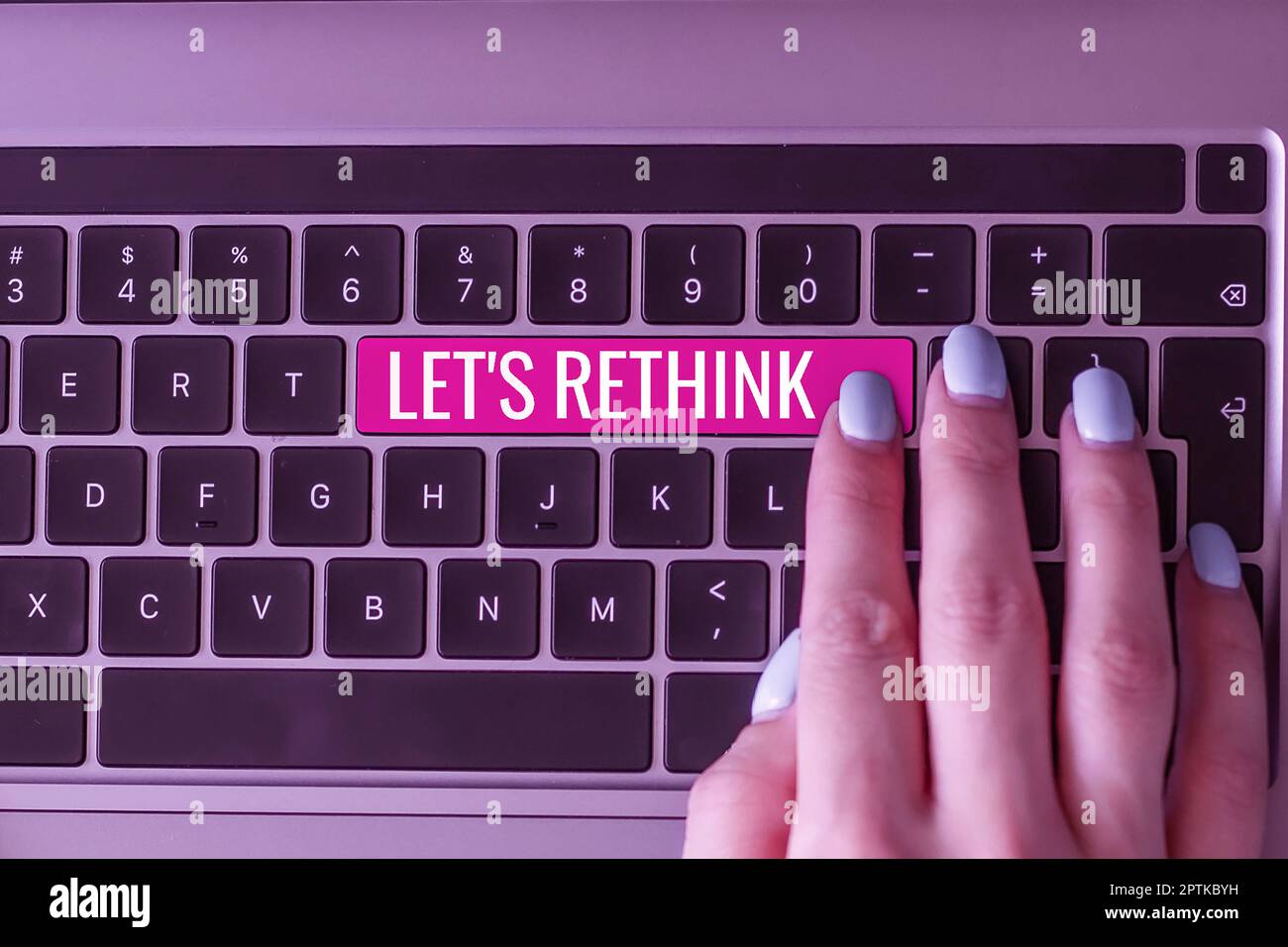 Conceptual display Let's Rethink, Word Written on an Afterthought To ...