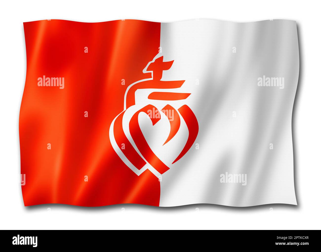 Vendee County flag, France waving banner collection. 3D illustration ...
