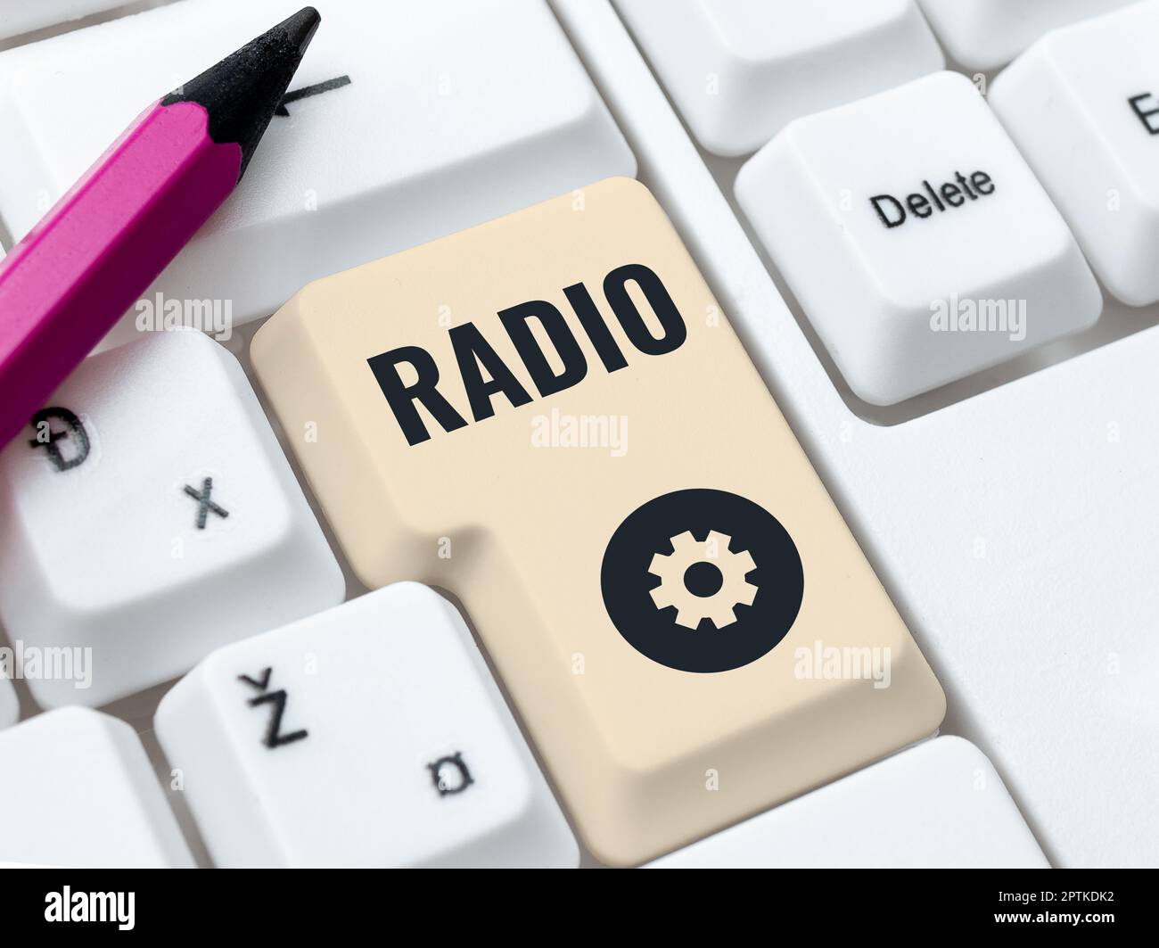 Text caption presenting Radio, Business concept transmission reception ...